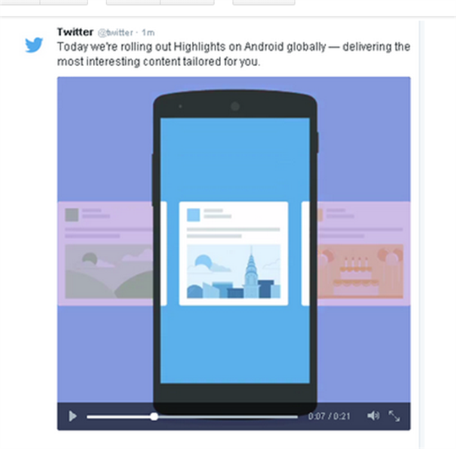 Twitter推出每日精選內容推送功能─Highlights - 科技 - 中時